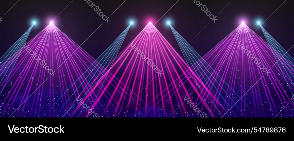 Concert laser lights on stage background Vector Image