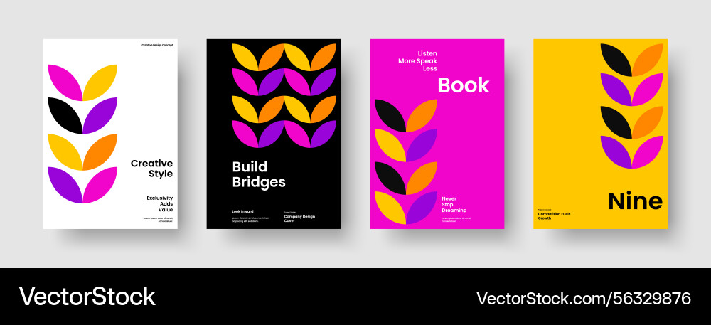 Geometric Book Cover Template Royalty Free Vector Image