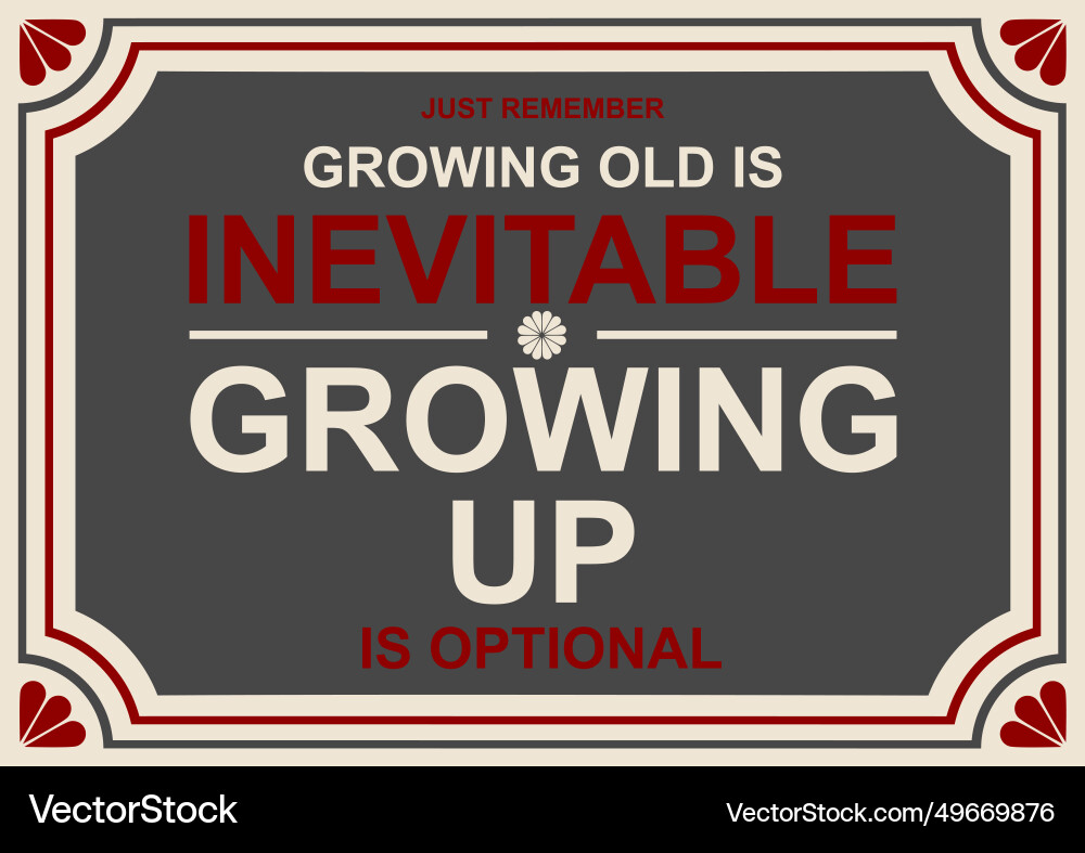 Growing old Royalty Free Vector Image - VectorStock