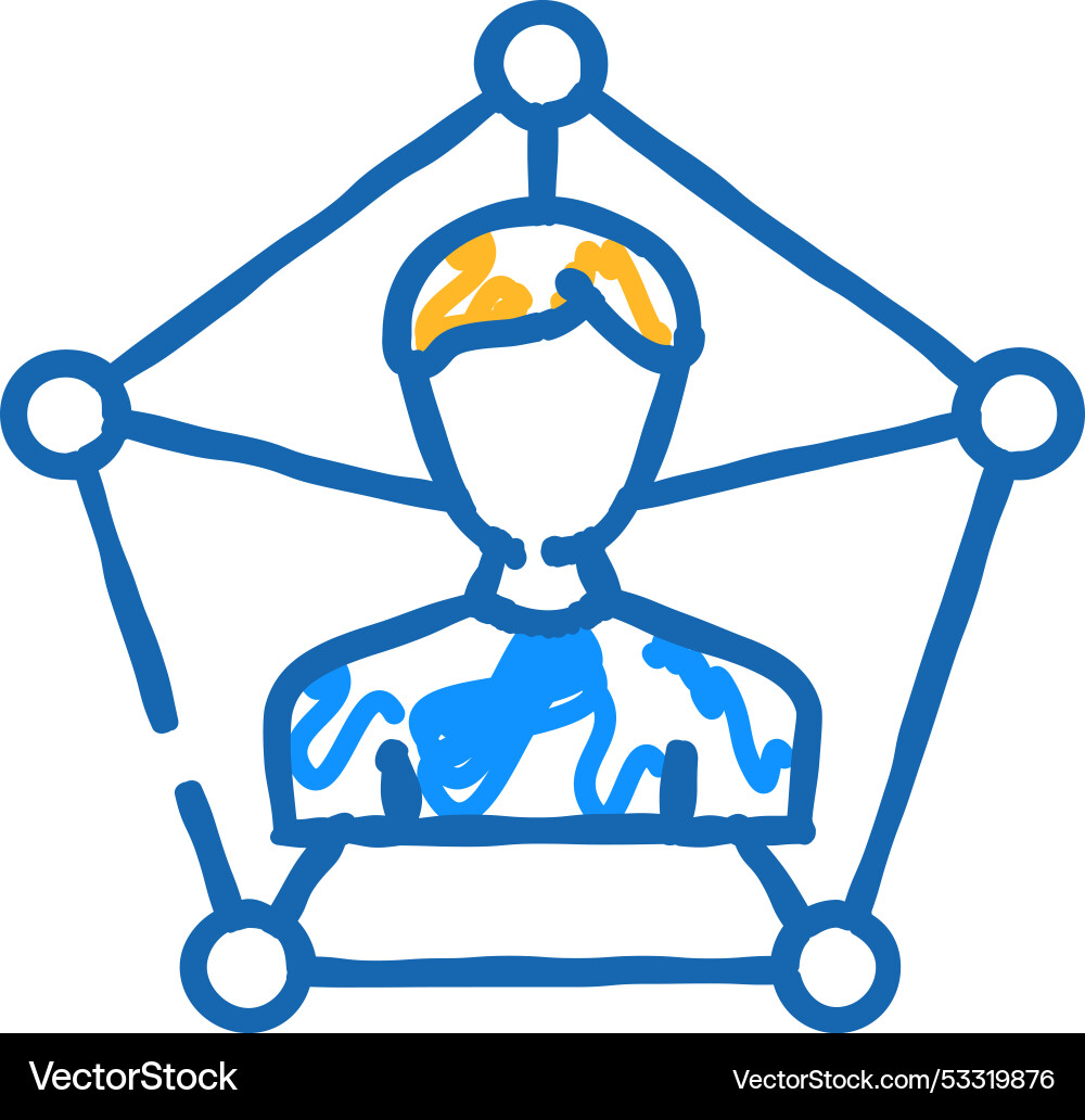 Member registration icon doodle Royalty Free Vector Image
