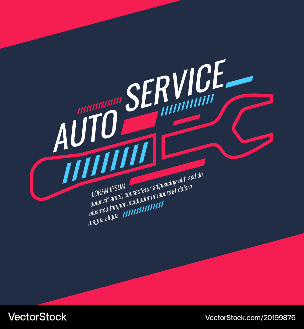 Modern auto service poster Royalty Free Vector Image