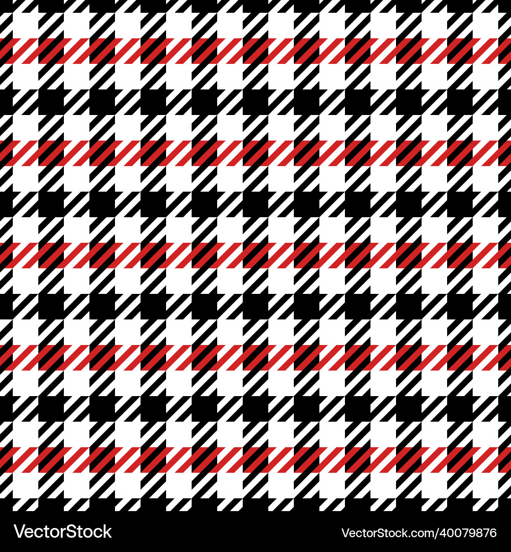 Pepita hounds tooth red fabric seamless pattern Vector Image