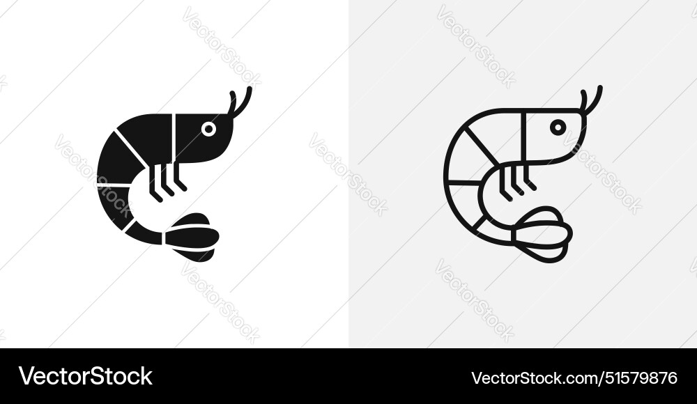Shrimp icon set Royalty Free Vector Image - VectorStock