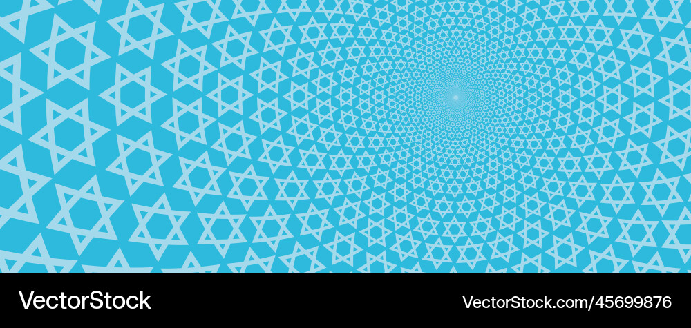 Star of david abstract blue and white background Vector Image