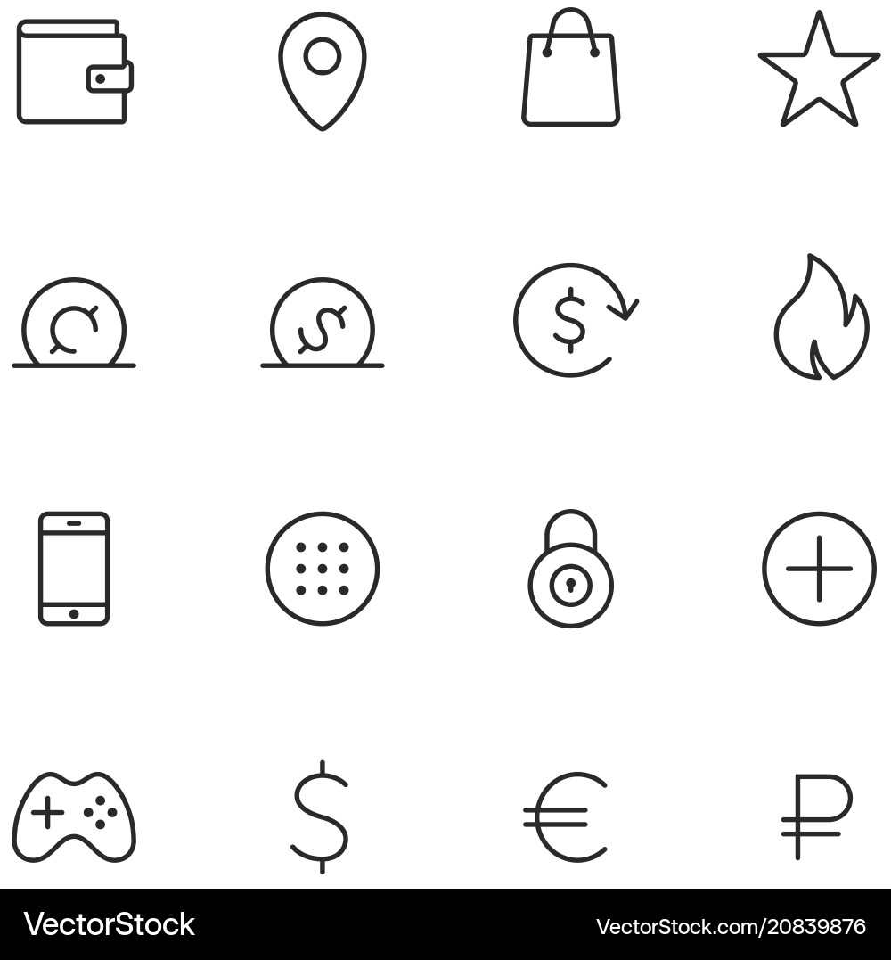 Thin Ecommerce Icon Set Royalty Free Vector Image