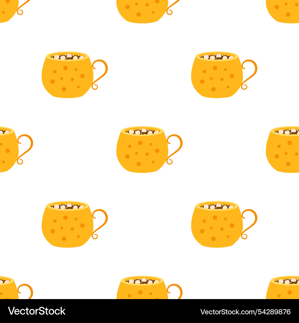 Warm drink cup seamless pattern Royalty Free Vector Image