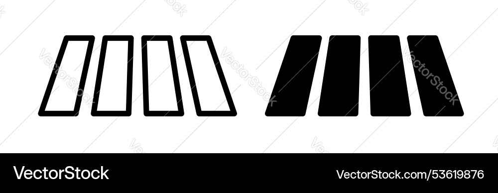 Zebra crossing icon set pedestrian safety Vector Image