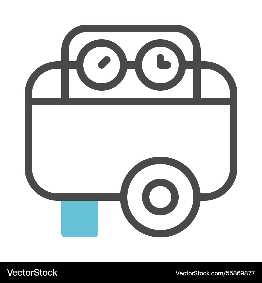 Caravan simple rv outline art icon Royalty Free Vector Image