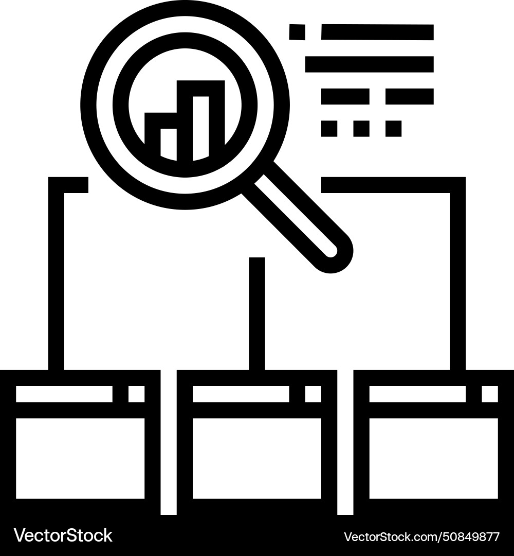 Competitor analysis seo line icon Royalty Free Vector Image