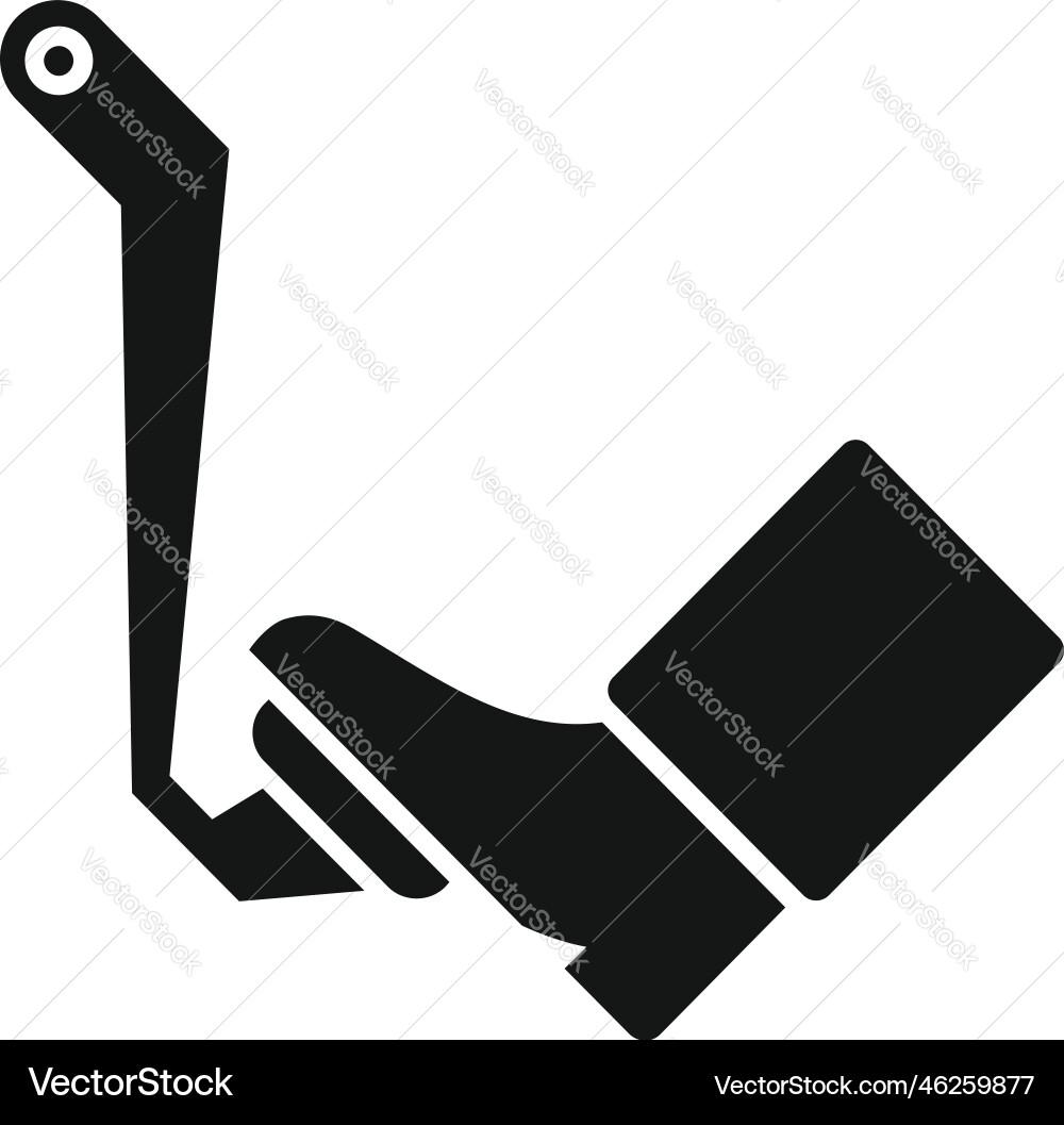 Foot push clutch icon simple car plate Royalty Free Vector