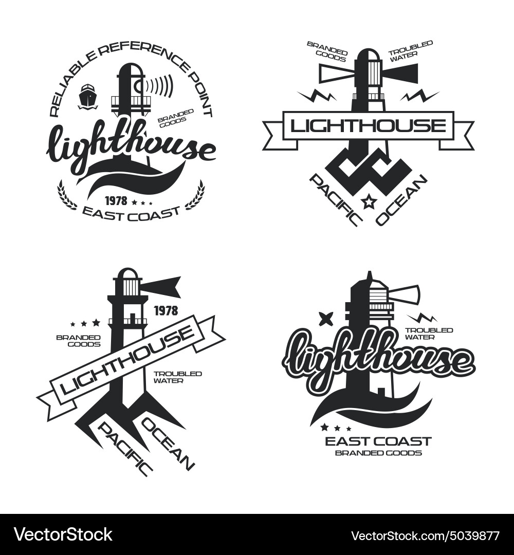 Lighthouse emblem for t shirt Royalty Free Vector Image