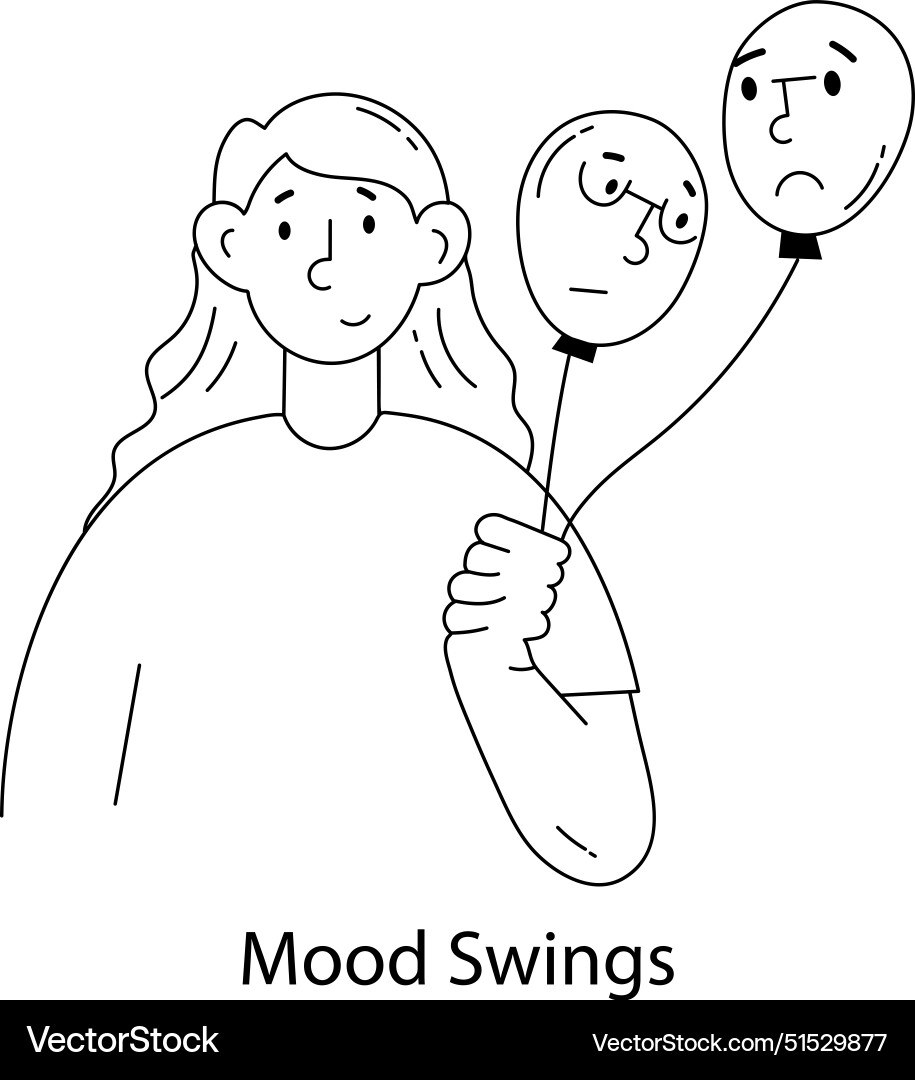 Mood swings Royalty Free Vector Image - VectorStock