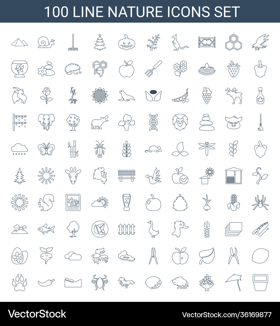 Nature icons Royalty Free Vector Image - VectorStock