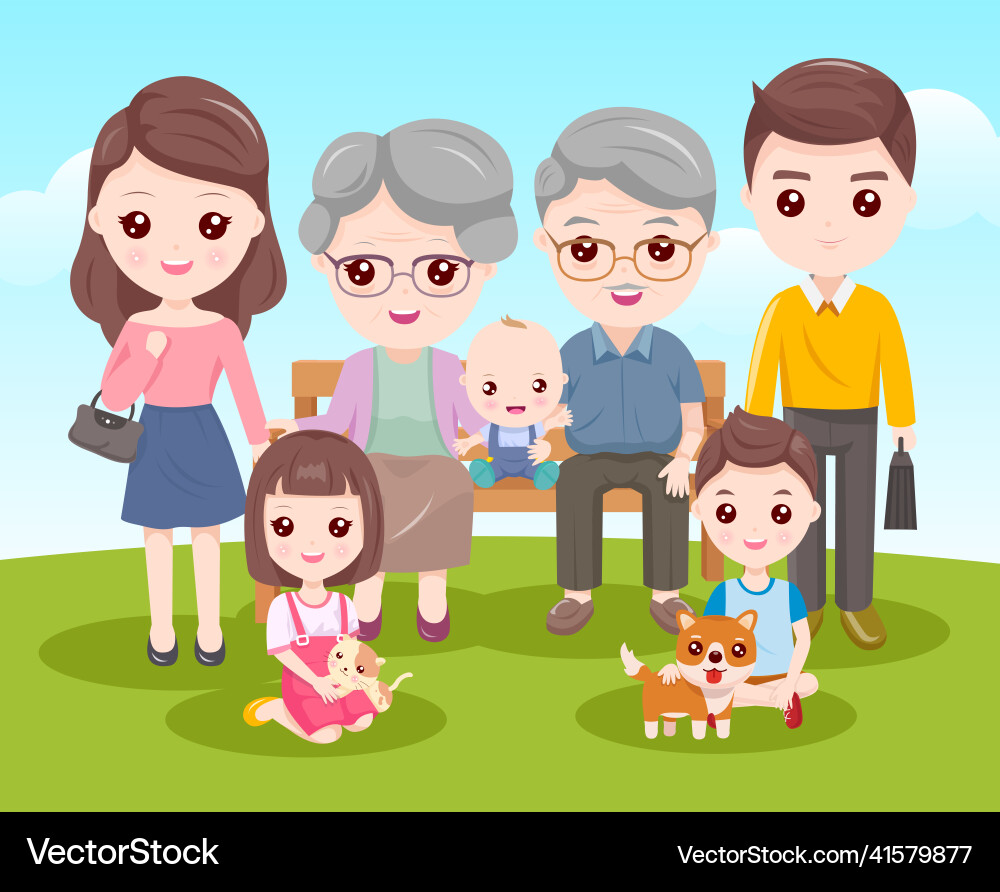 Our family members Royalty Free Vector Image - VectorStock