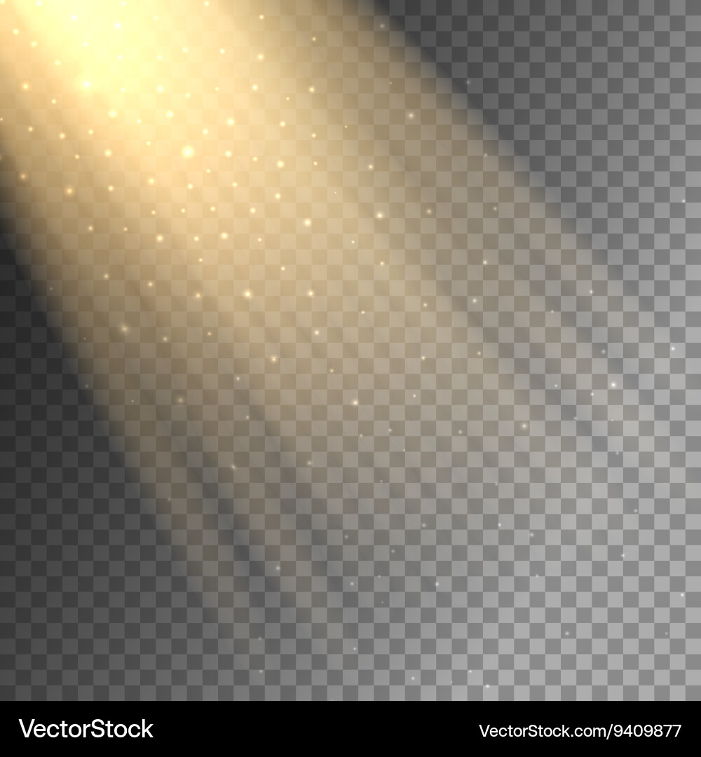 Ray of light on transparent background Royalty Free Vector