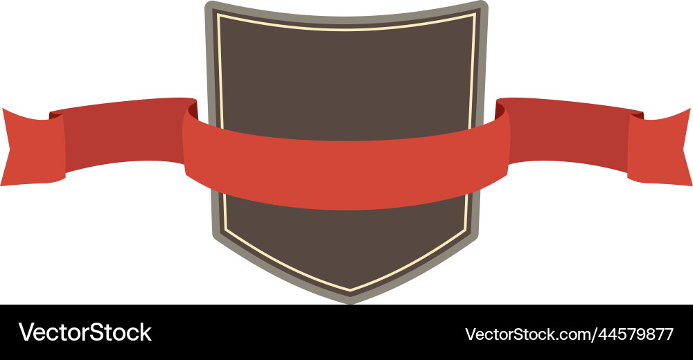 Vintage badge shield emblem template with red Vector Image
