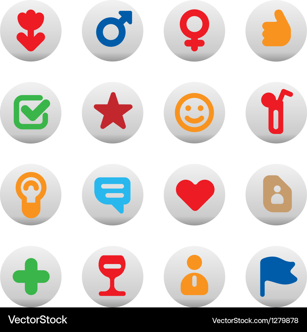 Buttons for dating and love Royalty Free Vector Image