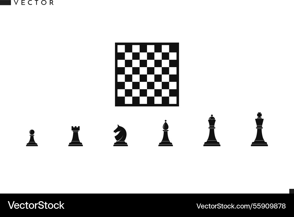 Chess piece silhouette Royalty Free Vector Image