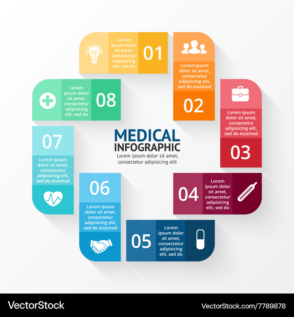 Circle plus sign infographic template Royalty Free Vector