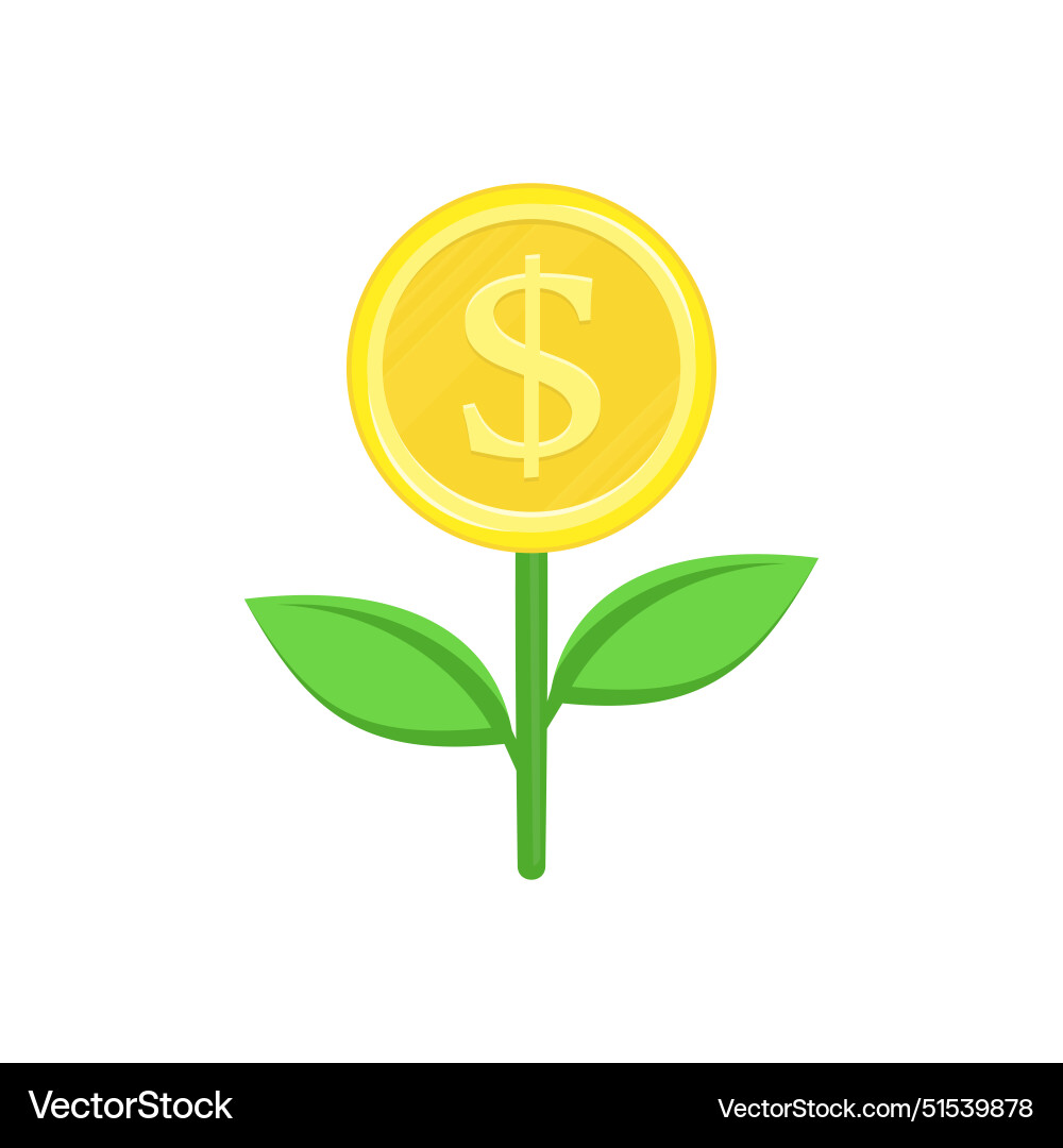 Coin growth tree icon Royalty Free Vector Image
