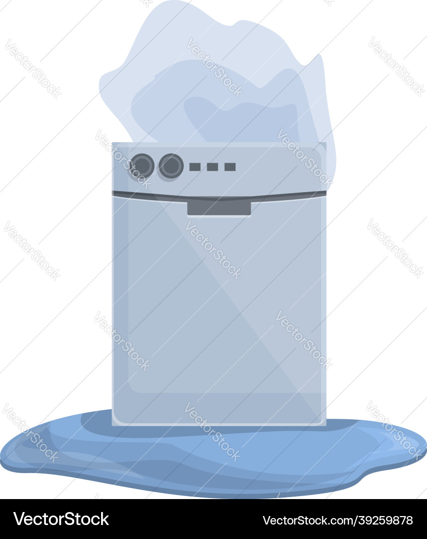 Defekt Geschirrspüler Icon Cartoon Gericht Vektorbild