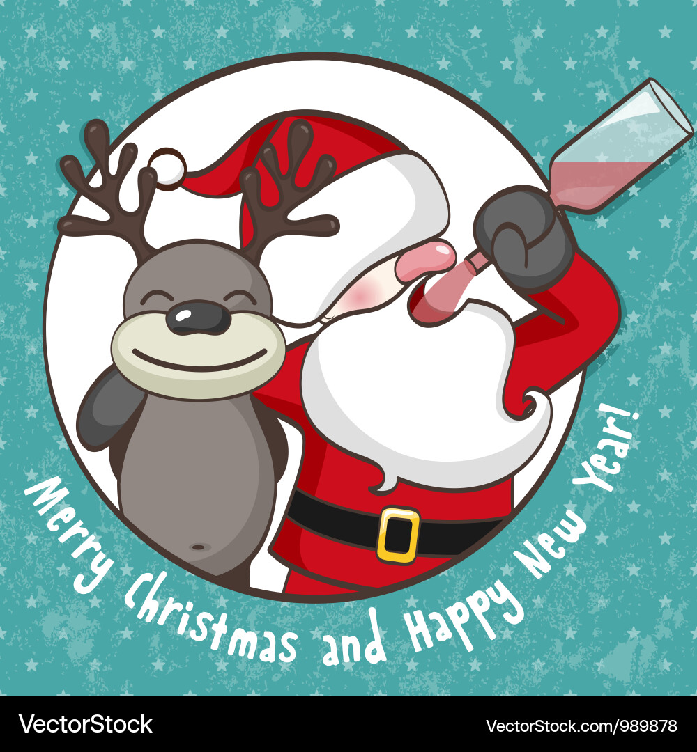 Drunken Santa Claus Holiday Royalty Free Vector Image