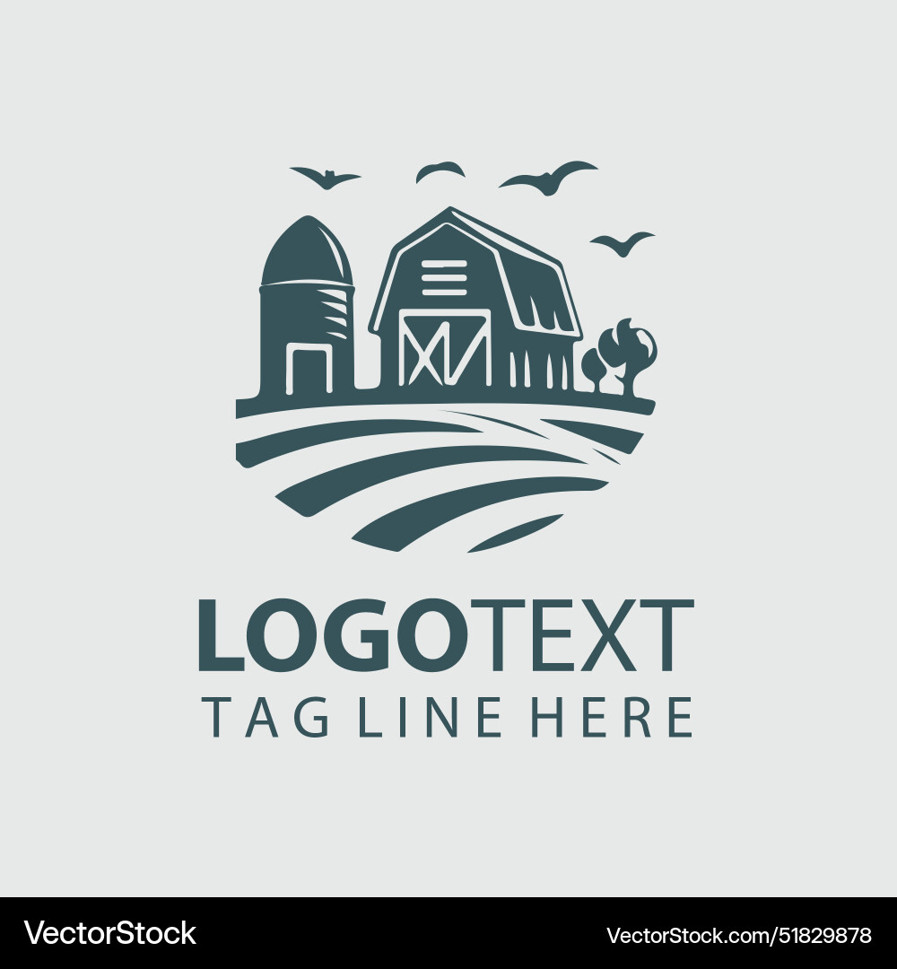 Farm view logo Royalty Free Vector Image - VectorStock