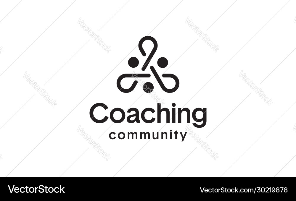 Green blue coaching community logo Royalty Free Vector Image