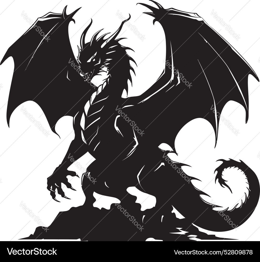 Legendary leviathan dragon logo icon ancient Vector Image