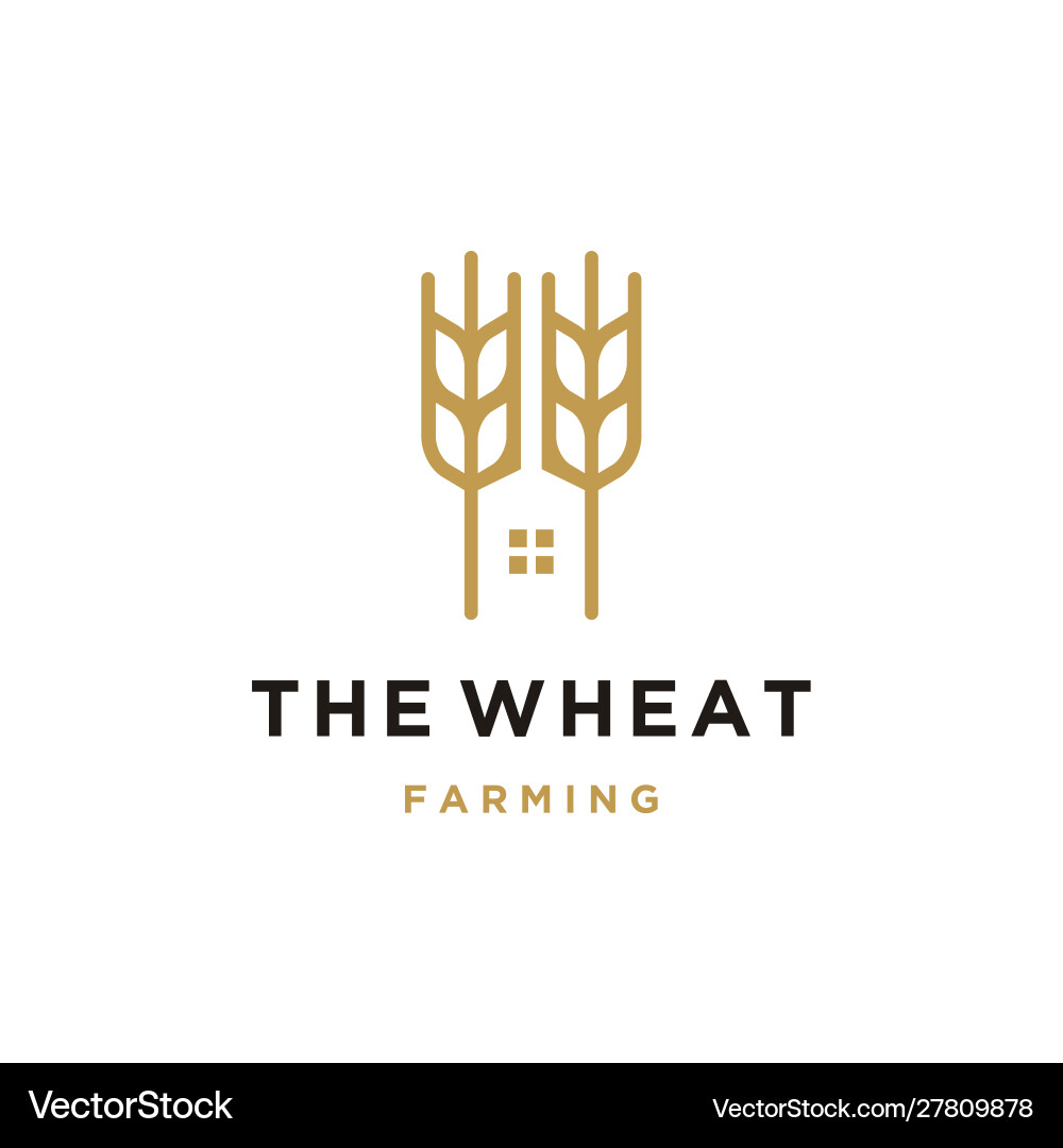 Luxury grain wheat farm logo design Royalty Free Vector