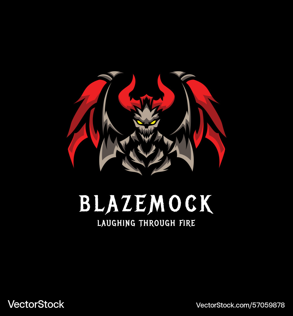 Mascot demon logo design 5 Royalty Free Vector Image