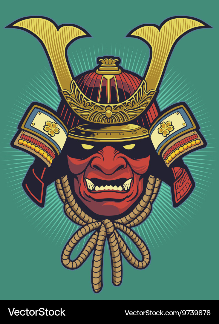 Samurai helmet Royalty Free Vector Image - VectorStock