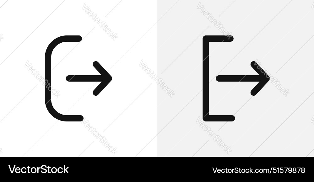 Sign out icon set Royalty Free Vector Image - VectorStock