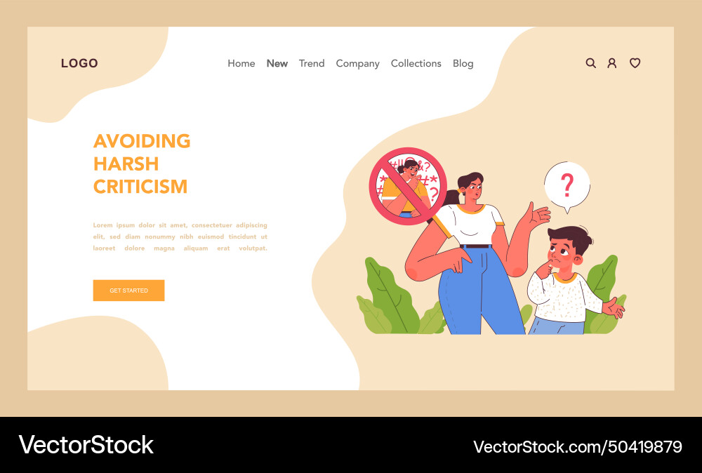 Avoiding harsh criticism concept flat Royalty Free Vector
