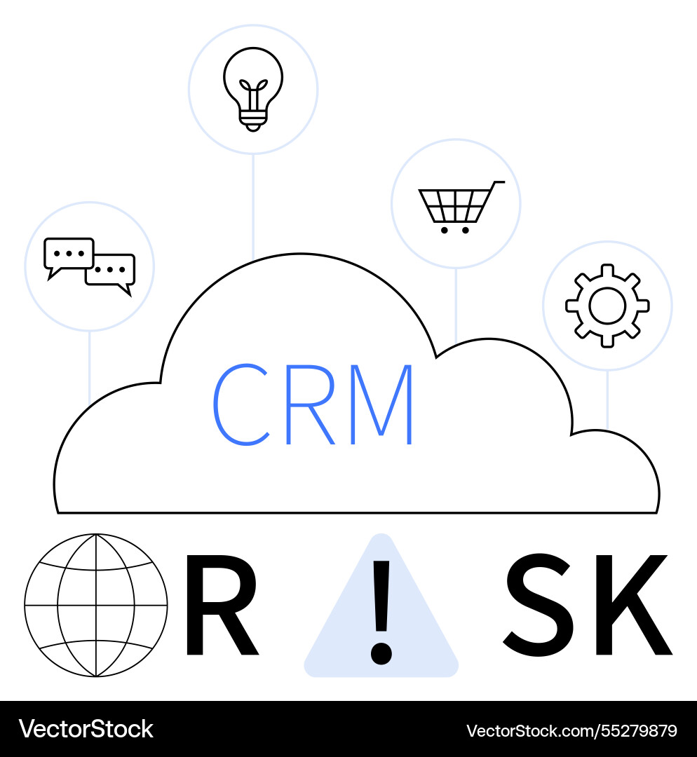 Cloud-based crm system with risk management Vector Image
