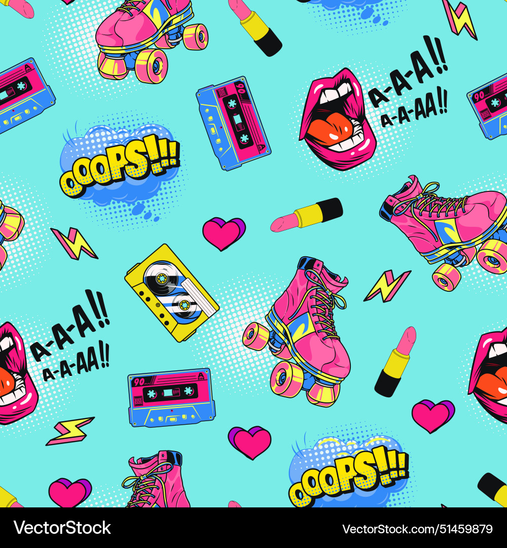 Comics culture colorful pattern seamless Vector Image