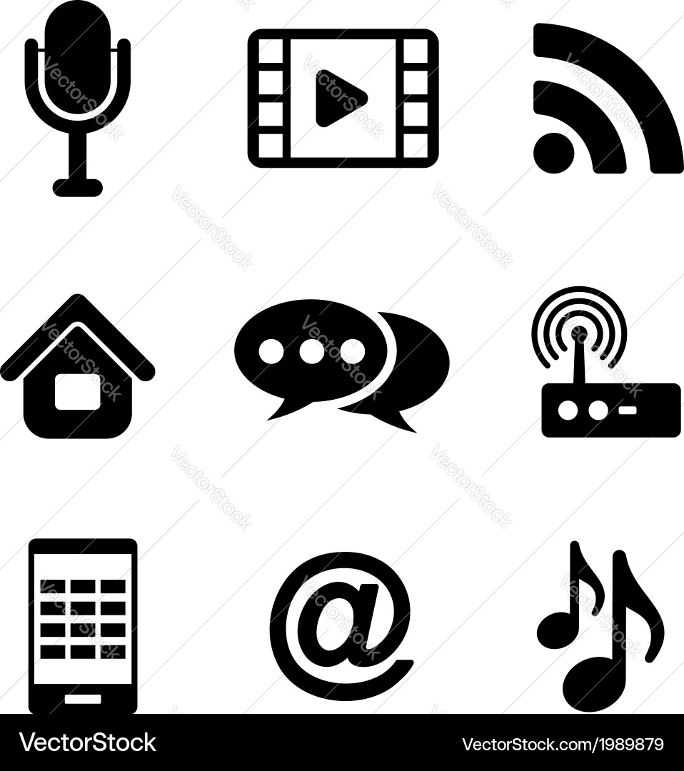 Communications and multimedia icons Royalty Free Vector