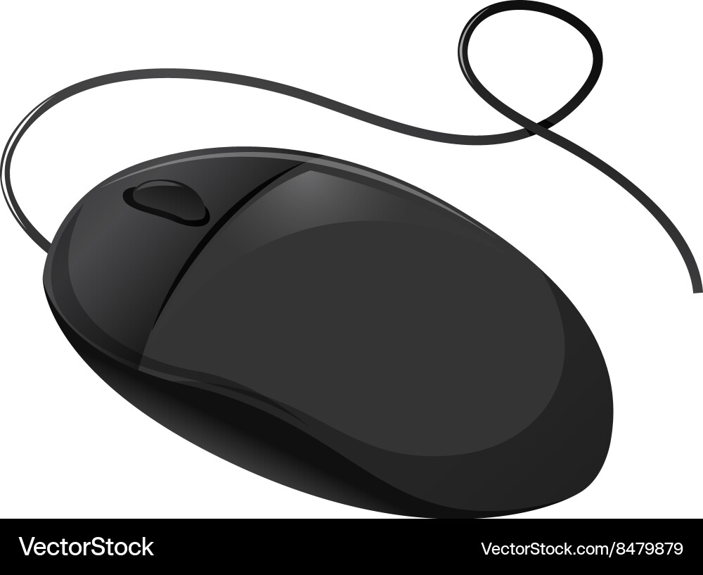 Computer mouse with wire Royalty Free Vector Image