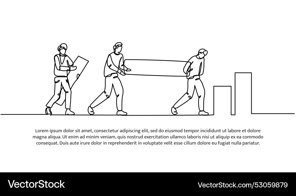 Continuous one line design of cooperation – Royalty-Free Vector ...