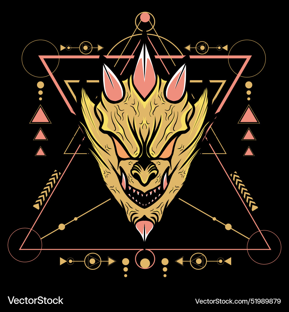 Devil head with sacred geometry Royalty Free Vector Image