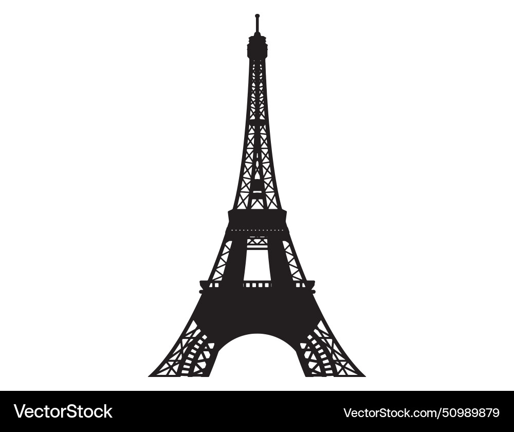 Eiffel tower silhouette art Royalty Free Vector Image