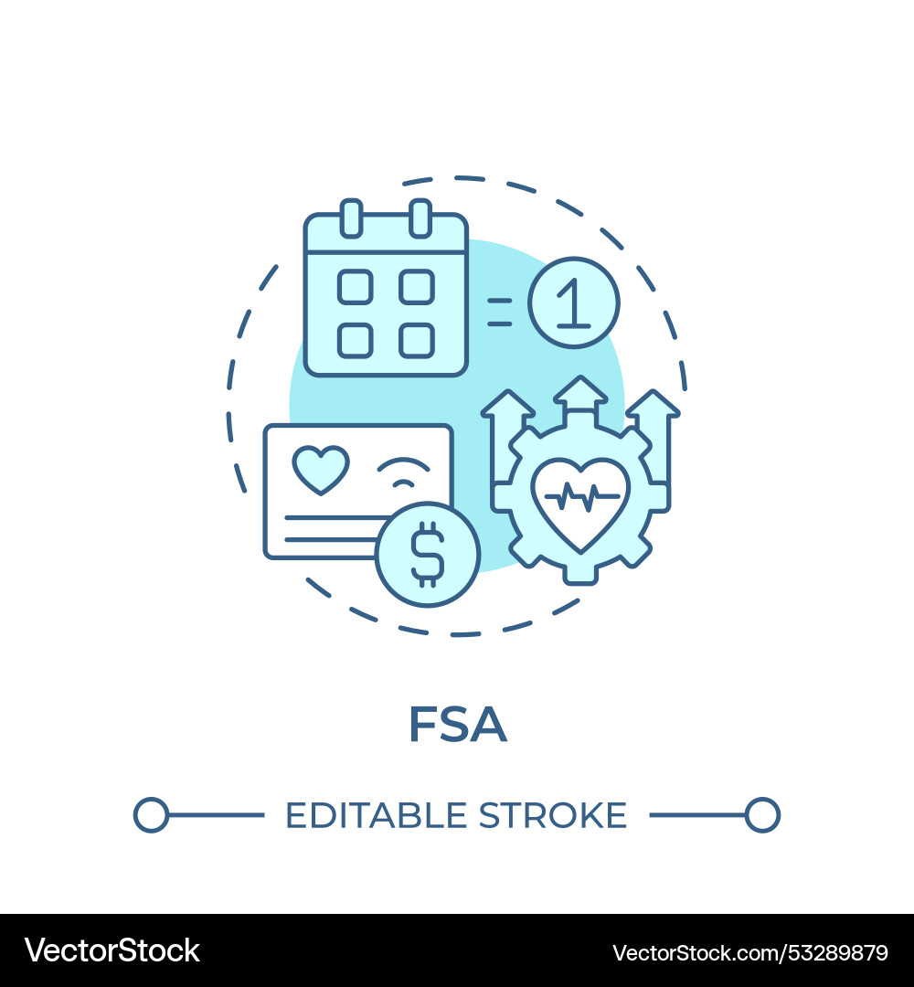 Fsa soft blue concept icon Royalty Free Vector Image