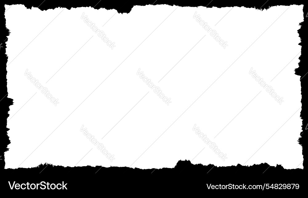 Grunge rectangular frame jagged edge border Vector Image