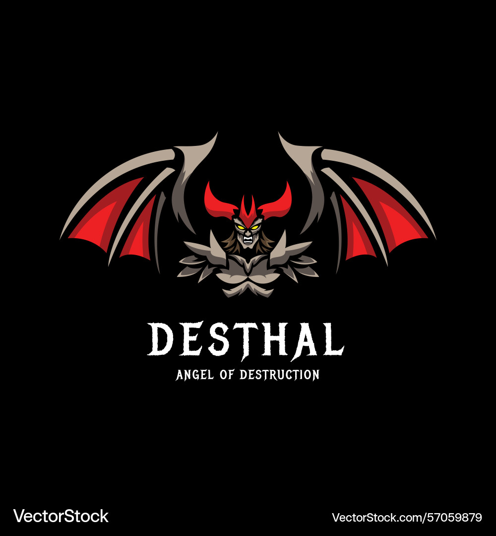 Mascot demon logo design 6 Royalty Free Vector Image