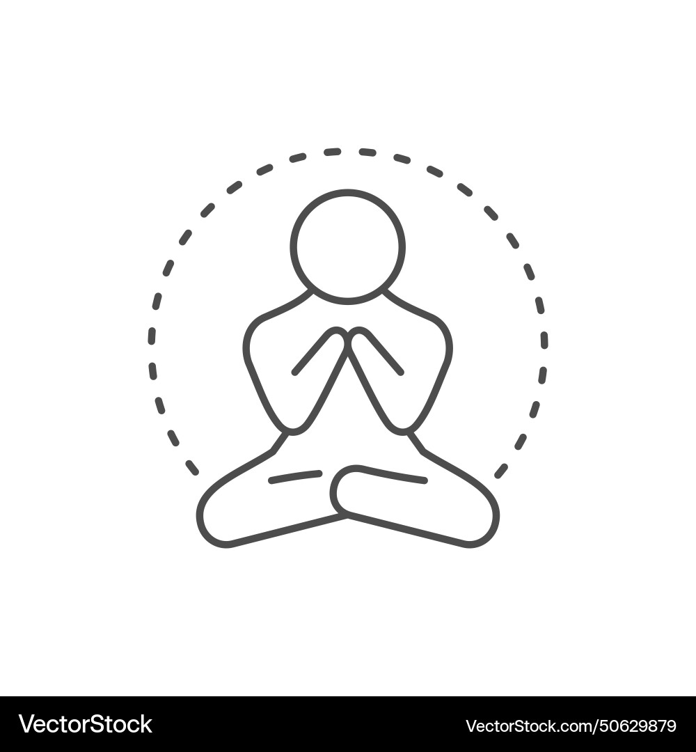 Meditation process line outline icon Royalty Free Vector