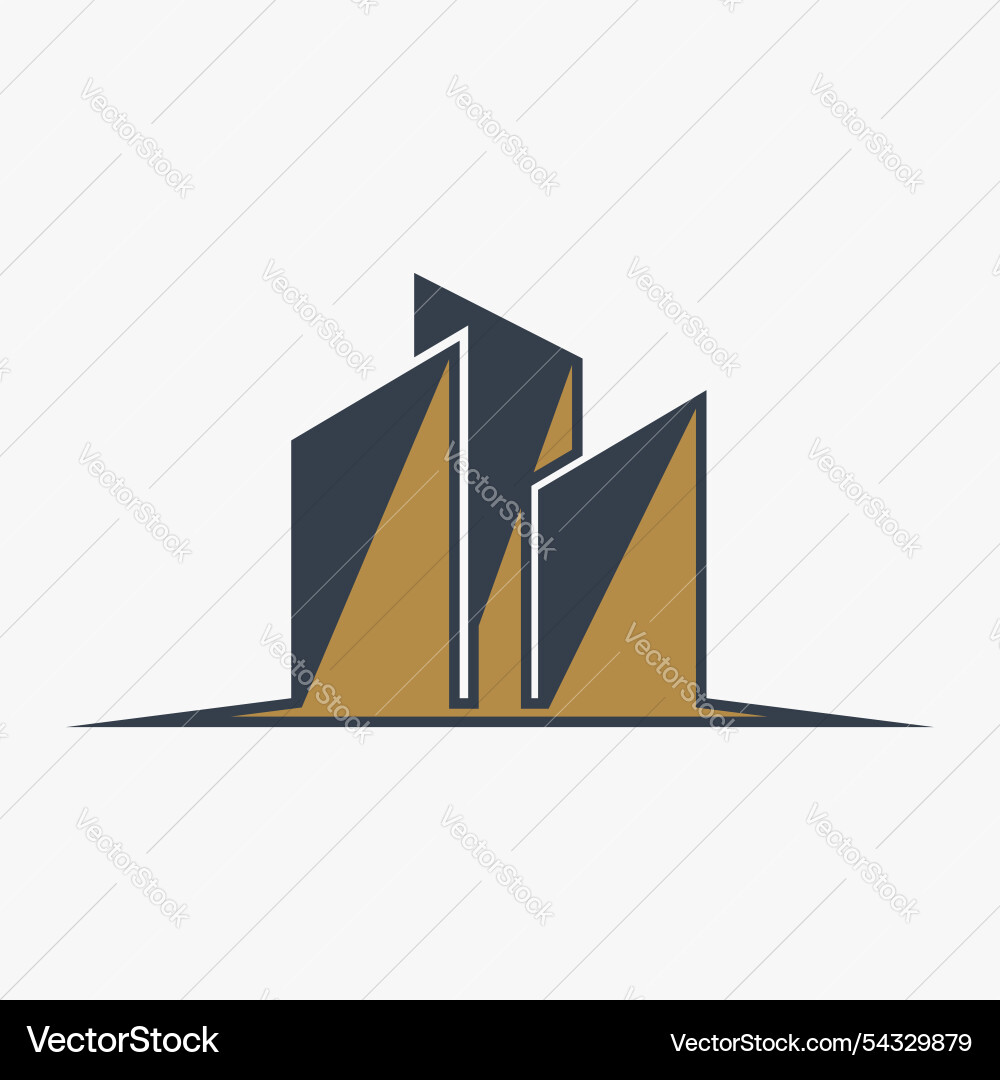 Skyscraper tower real estate logo Royalty Free Vector Image