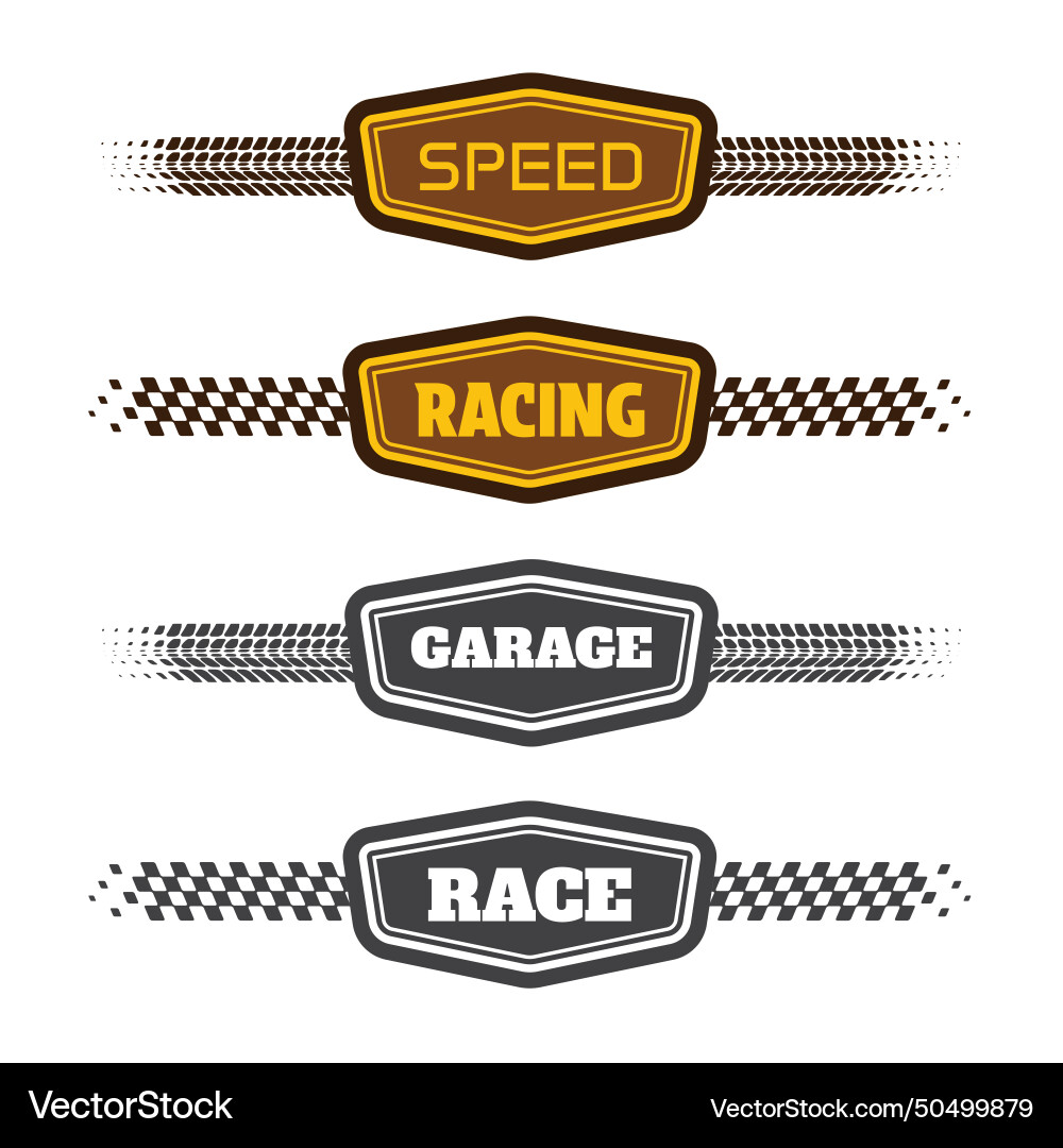 Sport racing logos set Royalty Free Vector Image