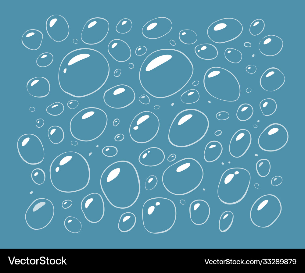 Water with bubbles set elements cartoon Royalty Free Vector