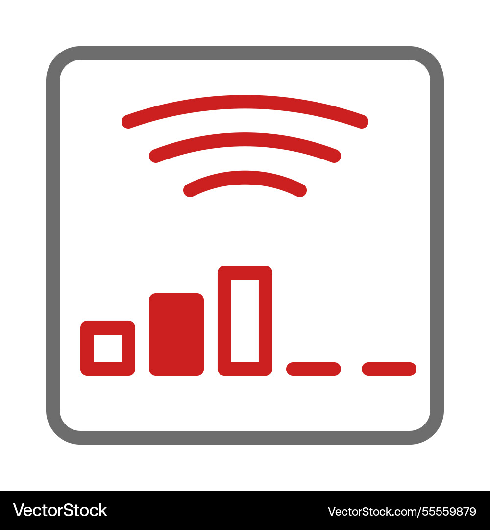 Wireless connectivity strength indicator symbol Vector Image