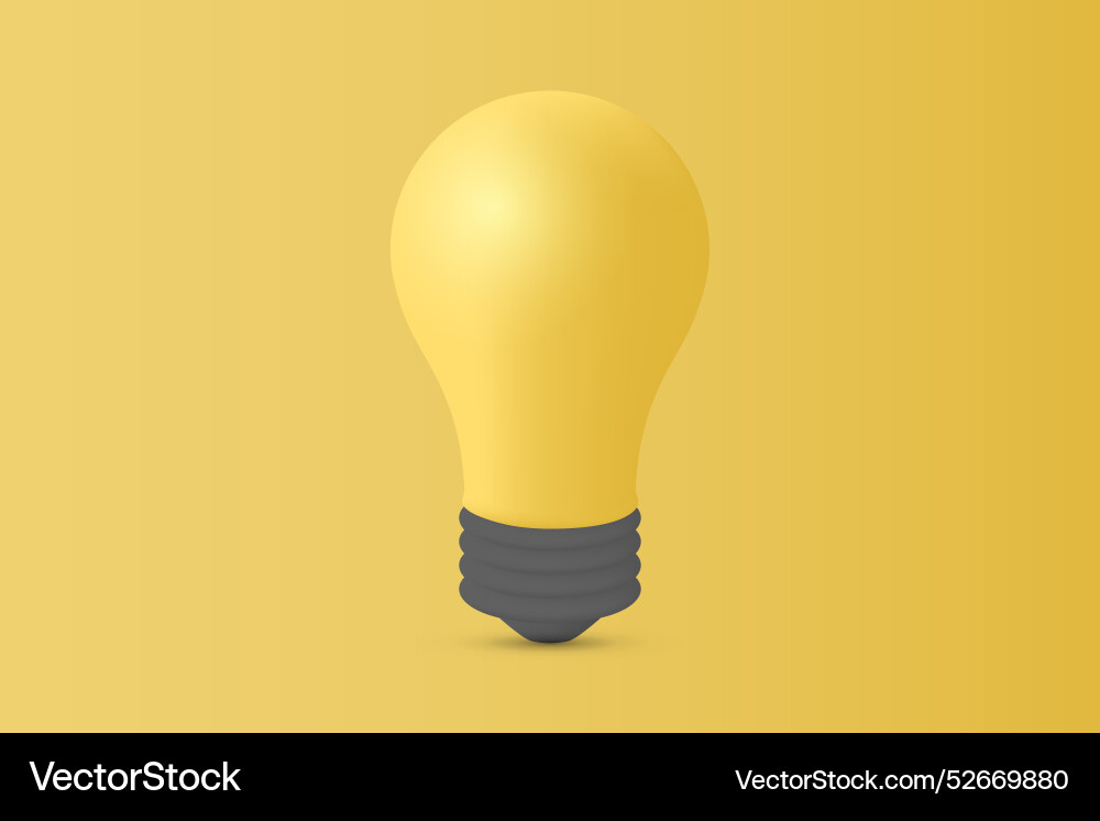 3d design yellow light bulb icon idea solution Vector Image 3d design yellow light bulb icon idea solution Vector Image